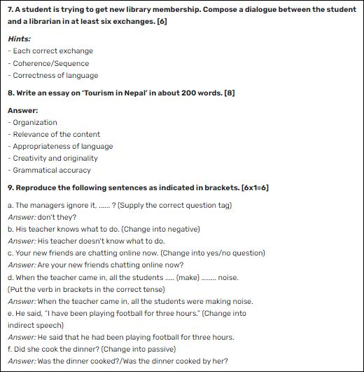 SEE Final Exam Papers (2079) With Answer Sheet | NEB Board Exam 2079 ...