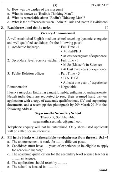 SEE Final Exam Papers (2079) With Answer Sheet | NEB Board Exam 2079 ...
