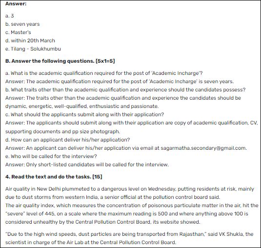 SEE Final Exam Papers (2079) With Answer Sheet | NEB Board Exam 2079 ...