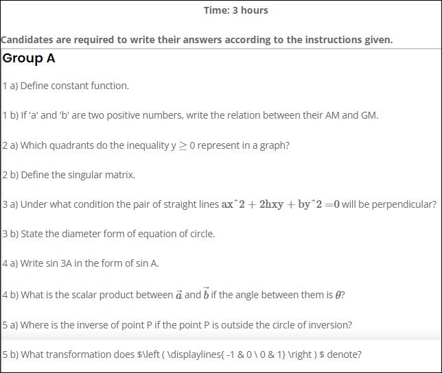 SEE OPT Maths Exam Papers 2078 2079 With AnswerSheet